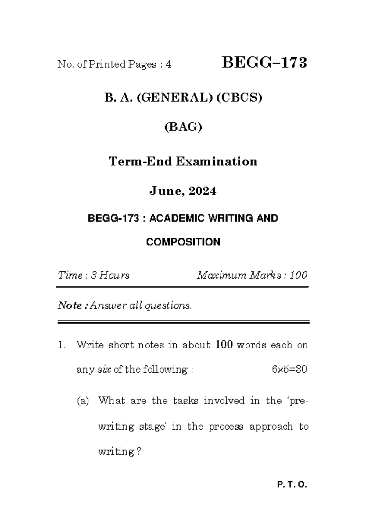 B.A. (GENERAL) ACADEMIC WRITING & COMPOSITION Exam Notes - BEGG-173 ...