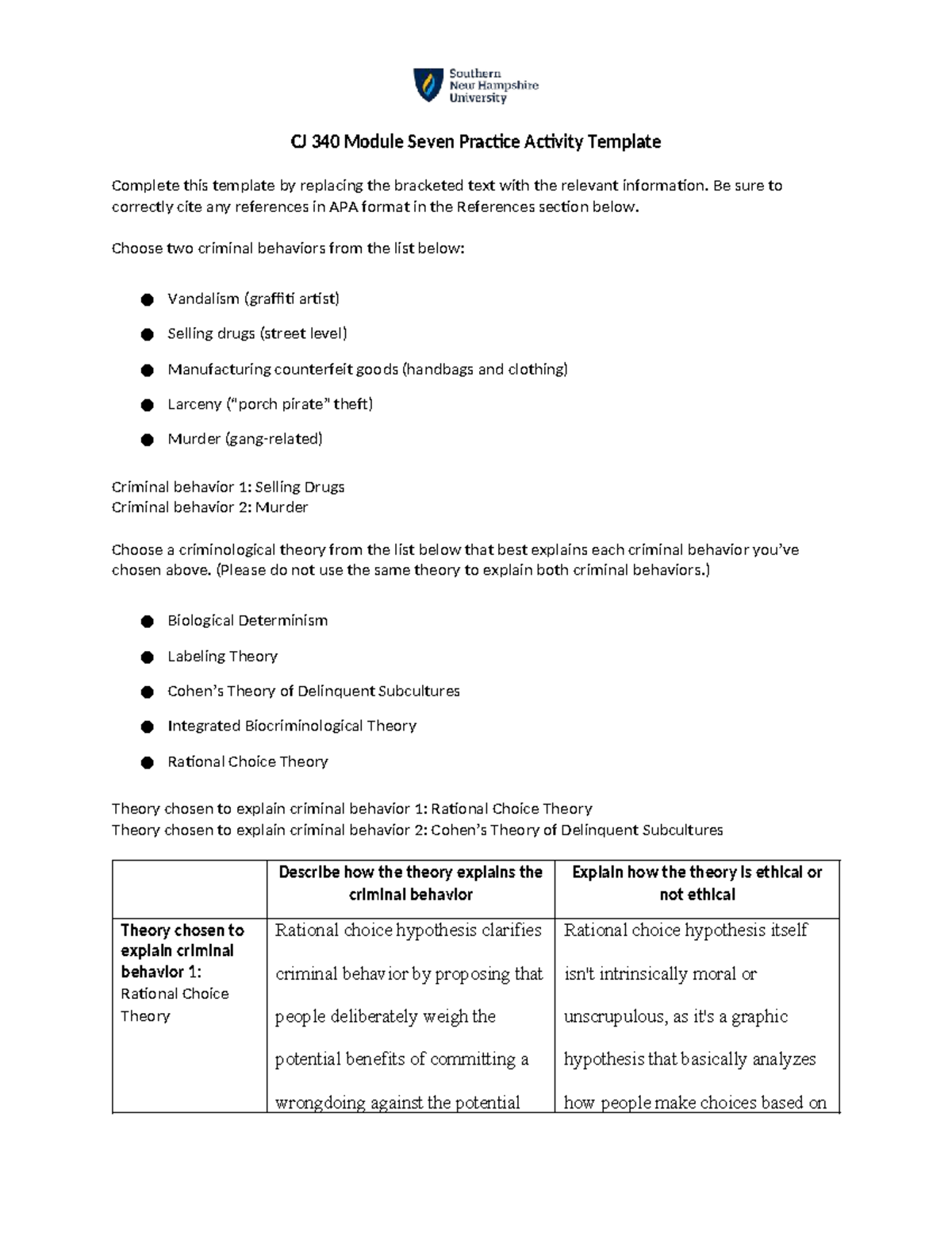 CJ 340 Module Seven Practice Activity Template - CJ 340 Module Seven ...