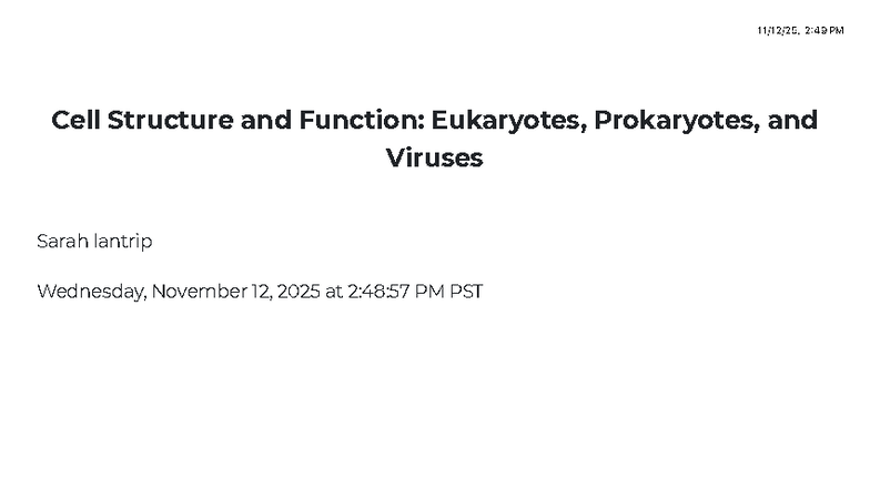 Lab Module 3: Cell Structure & Function - Eukaryotes, Prokaryotes ...