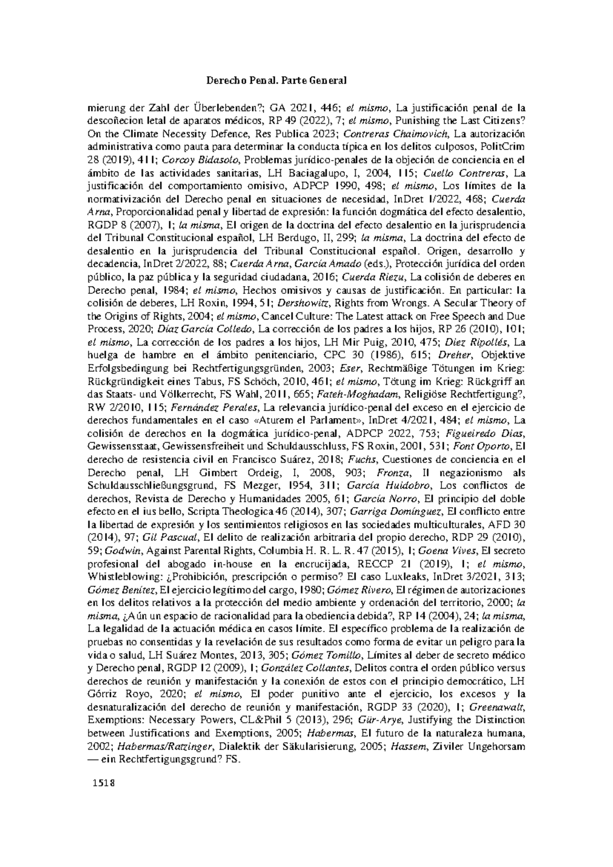 1518 - ESPERO QUE TE SIRVA - 1518 Derecho Penal. Parte General mierung ...