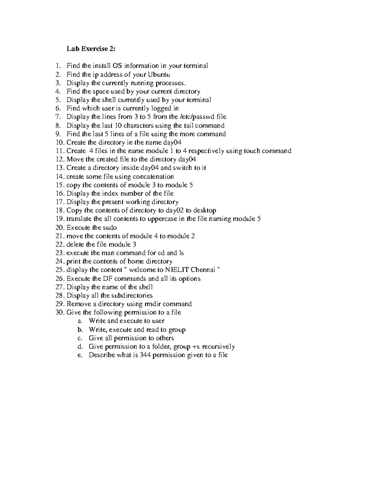 Lab Exercise 2: Terminal Commands & File Management Practice - Studocu