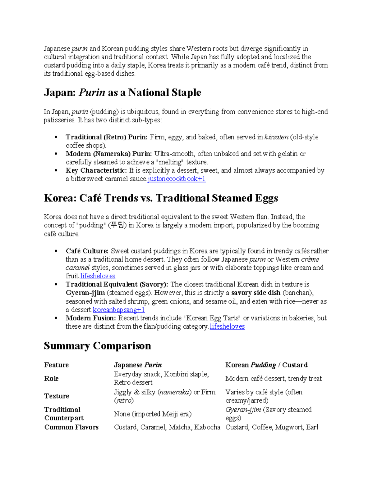 Japanese Purin vs. Korean Pudding: Cultural Context & Trends - Studocu