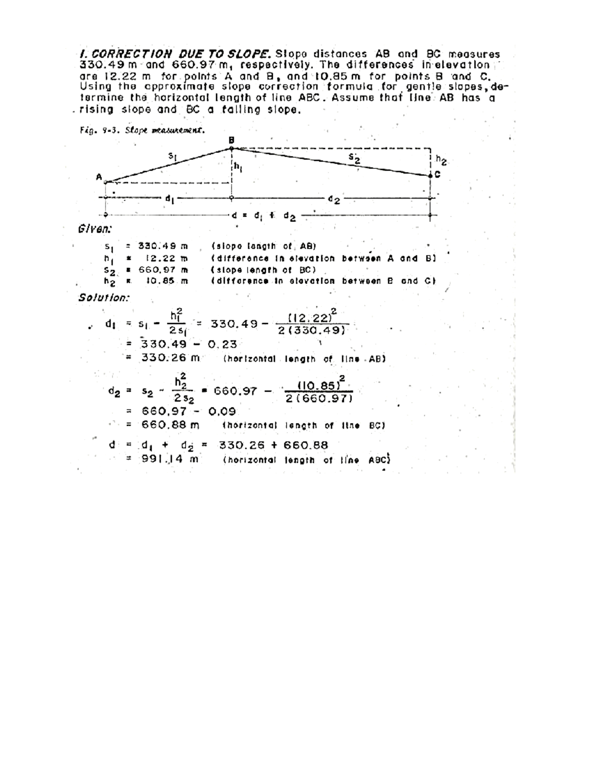 Slope Correction Problems: CEE 101 Sample Problems and Solutions - Studocu