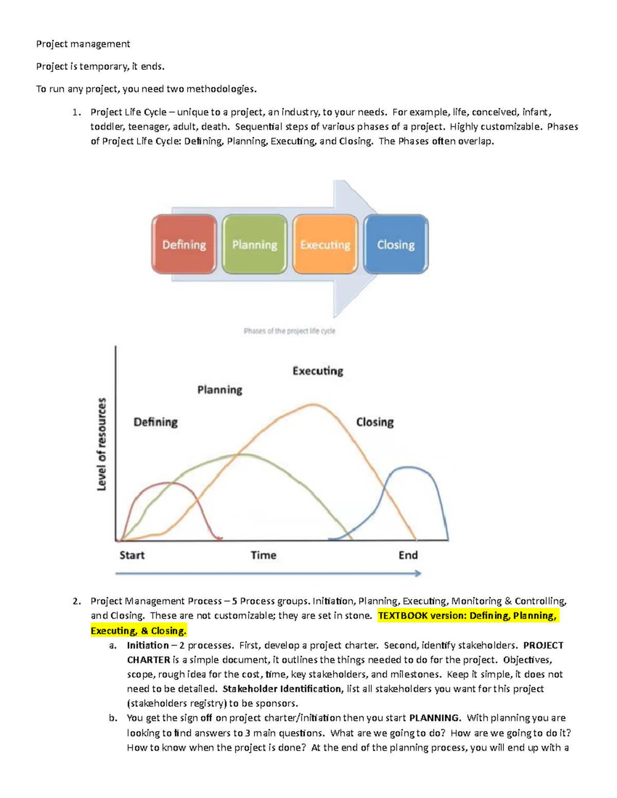 C722 Project Management Notes: Key Concepts & Processes Explained - Studocu