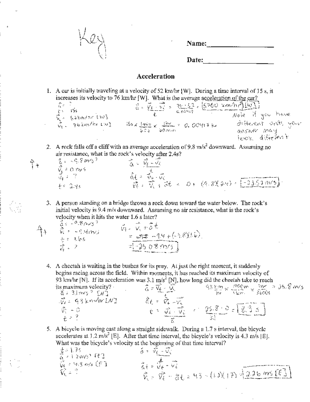 Physics 101: Acceleration Problems and Solutions for Exam Prep - Studocu