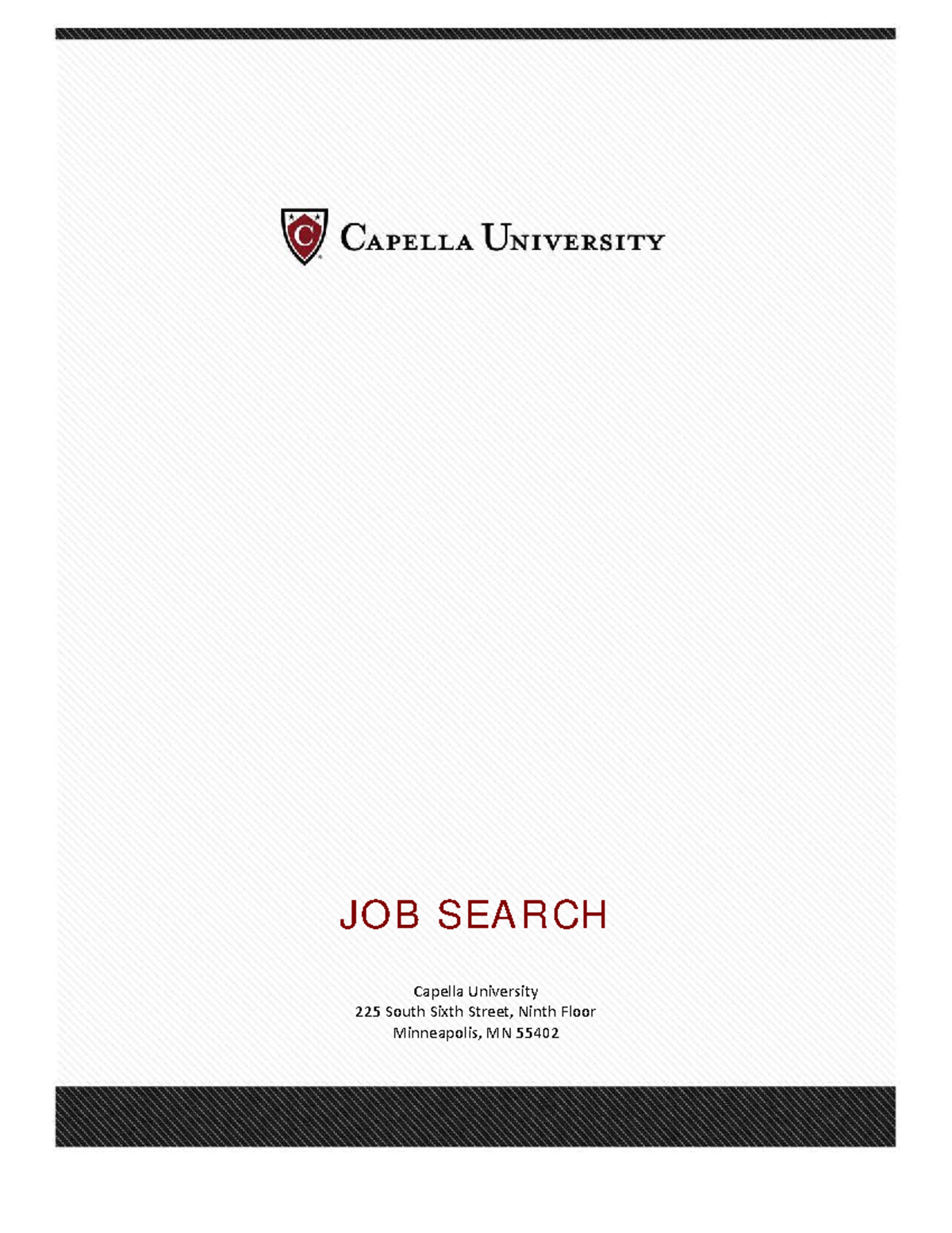 JOB SEARCH Workbook for Capella University Students - Studocu