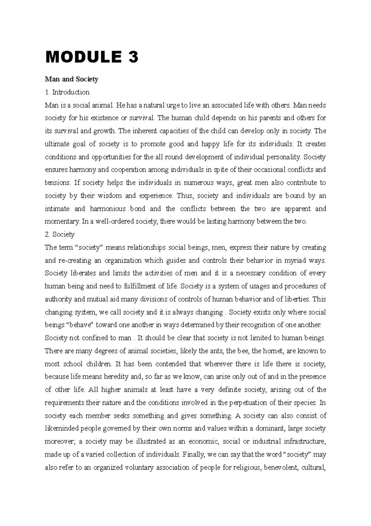 Module 3: Understanding Socialization and Its Impact on Society - Studocu