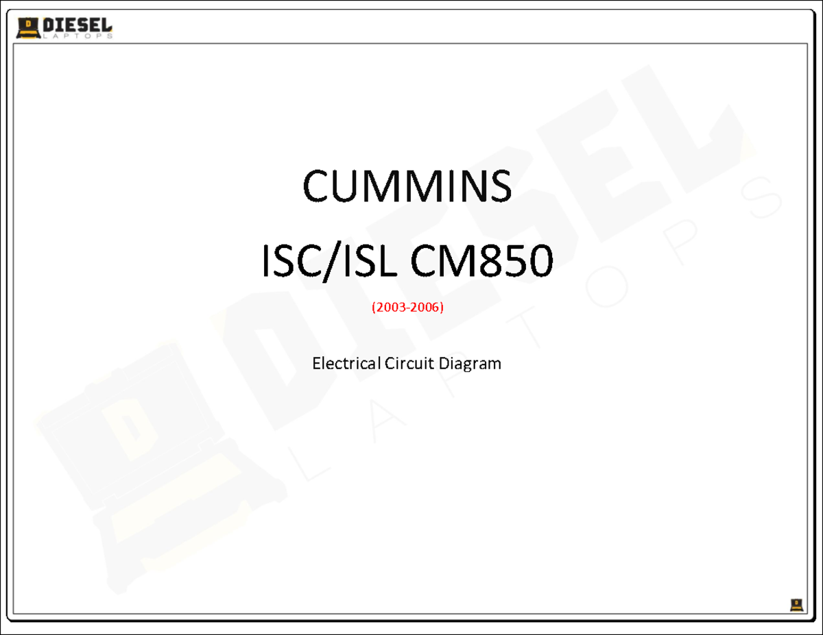 diagrama electrico Cummins ISL CM850 2003 06 - CUMMINS Electrical ...