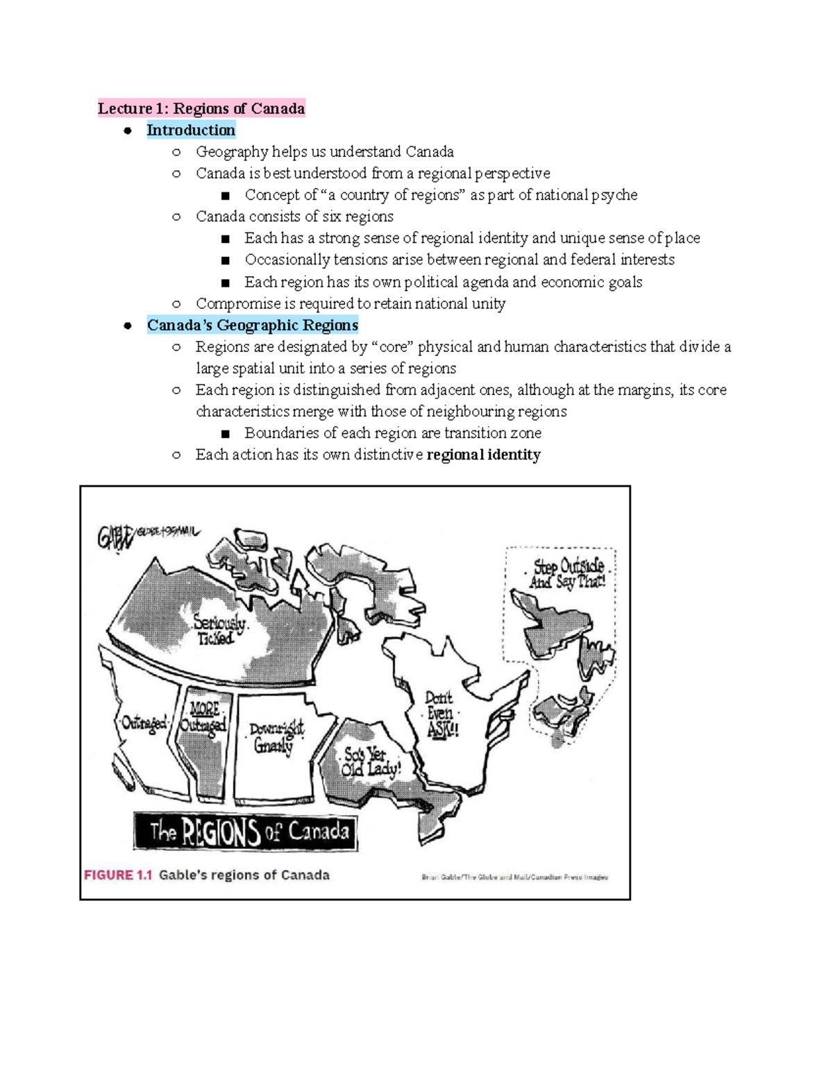 Envsocty 2C03 - Lecture 1: Understanding Canada's Regions and ...