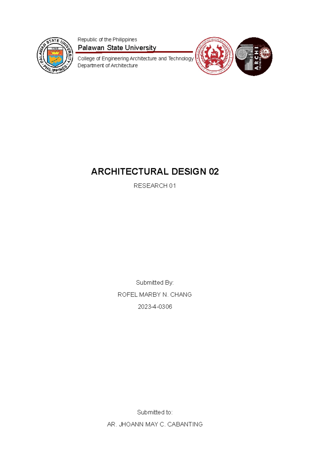 Architectural Design Research 01 - Republic of the Philippines Palawan ...