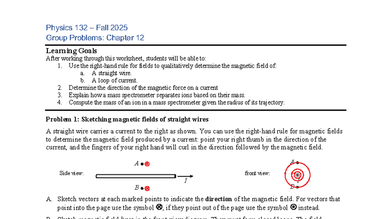Physics 132 Fall 2025 Group Problems: Chapter 12 Solutions - Studocu