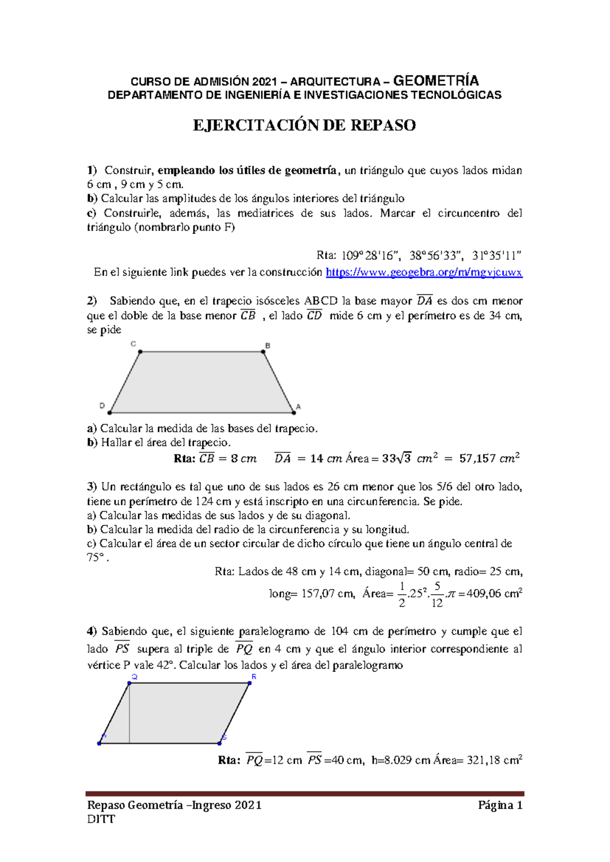 TP Repaso Geometria Arquitectura Ingreso 2021 Diciembre Final con links ...