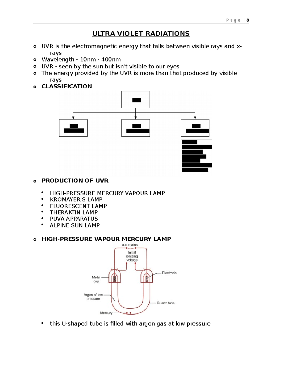 UVR (Ultraviolet Radiation) Study Notes and Production Mechanisms - Studocu