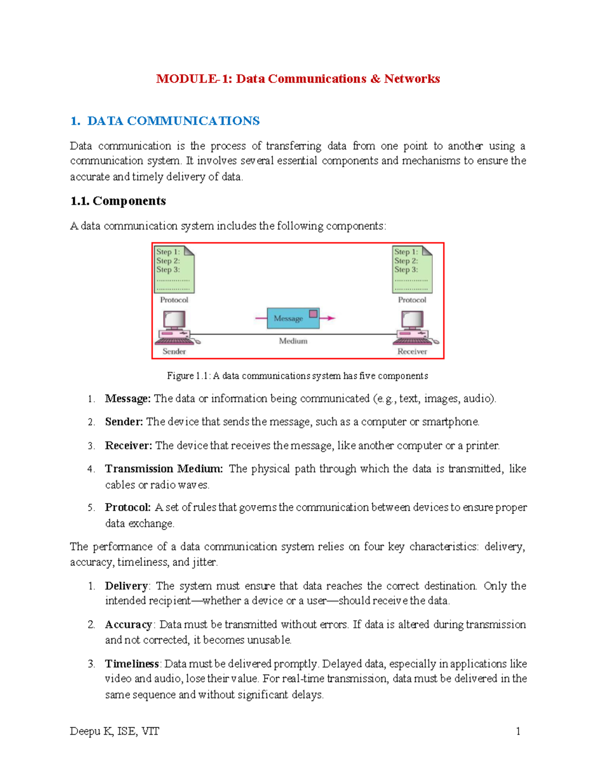 Data Communications Networks 1: Key Concepts and Components - Studocu