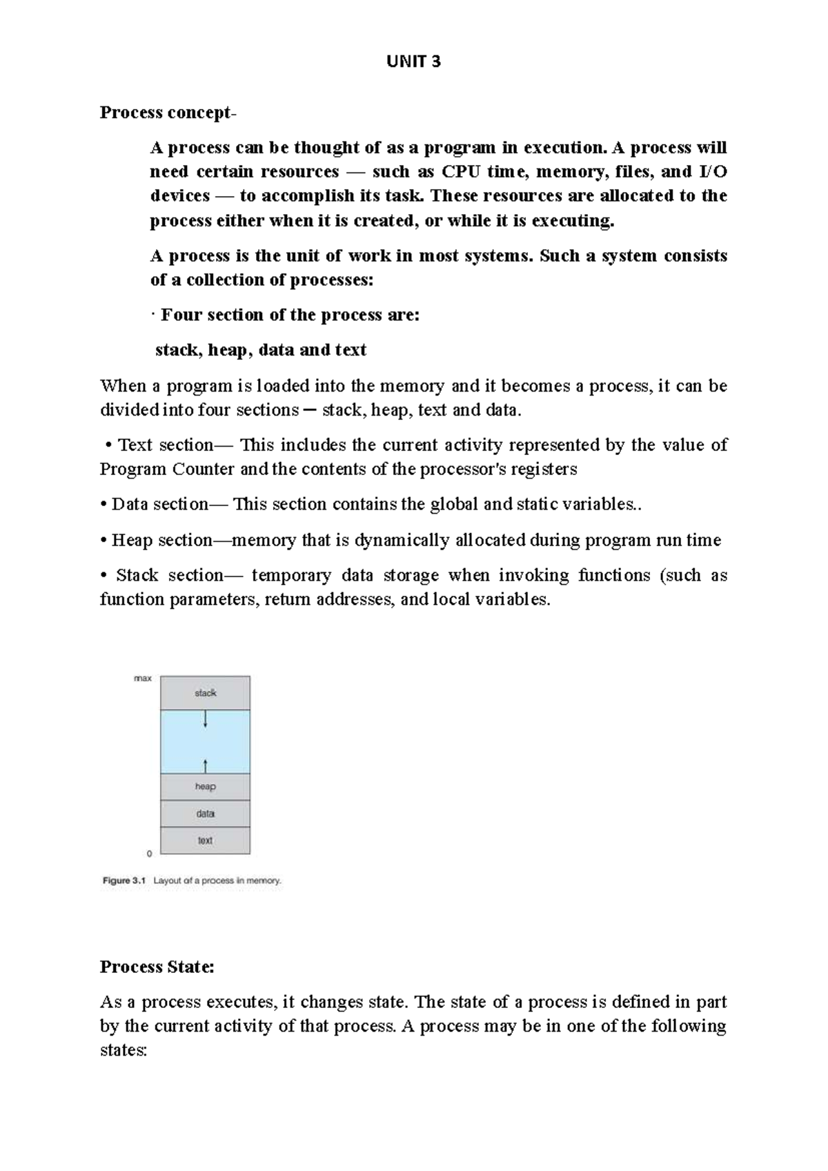 NEP OS Notes: UNIT 3 - Process Concept and Scheduling - Studocu