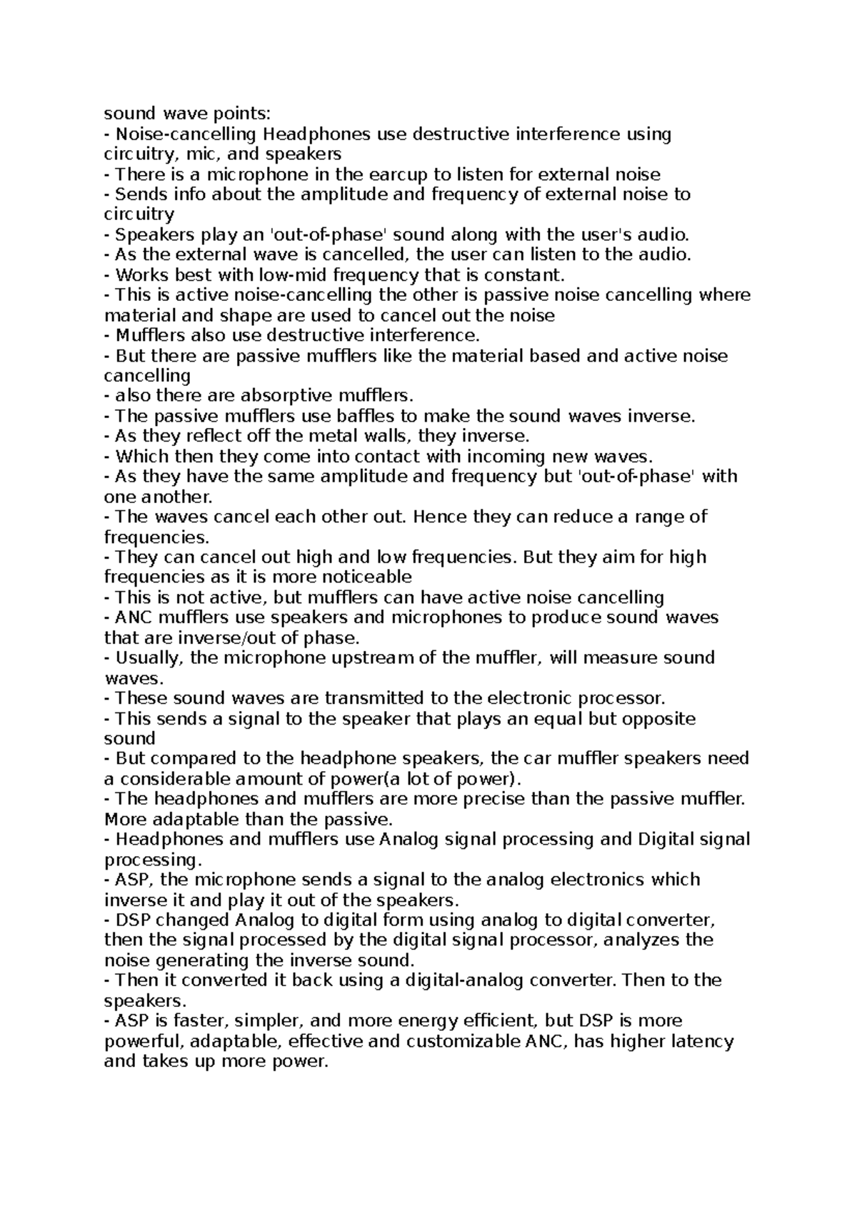Sound Wave Points: Headphones & Mufflers Using Destructive Interference ...