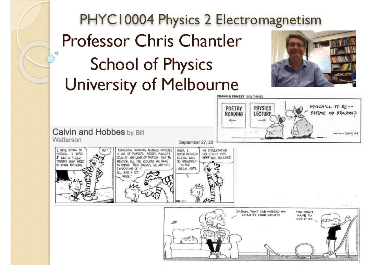Physics 2 EM Lecture Notes - Professor Chris Chantler (2024) - Studocu
