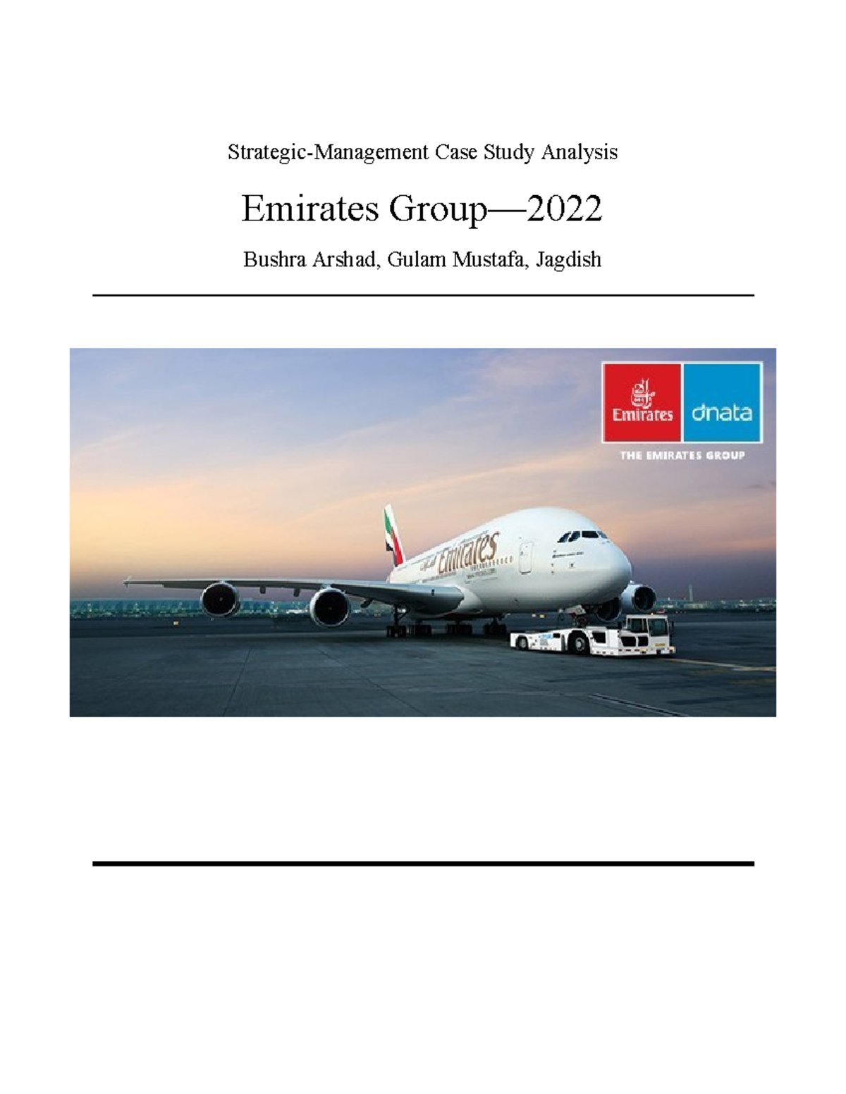 Emirates Case Study Analysis - Strategic Management Assignment - Studocu