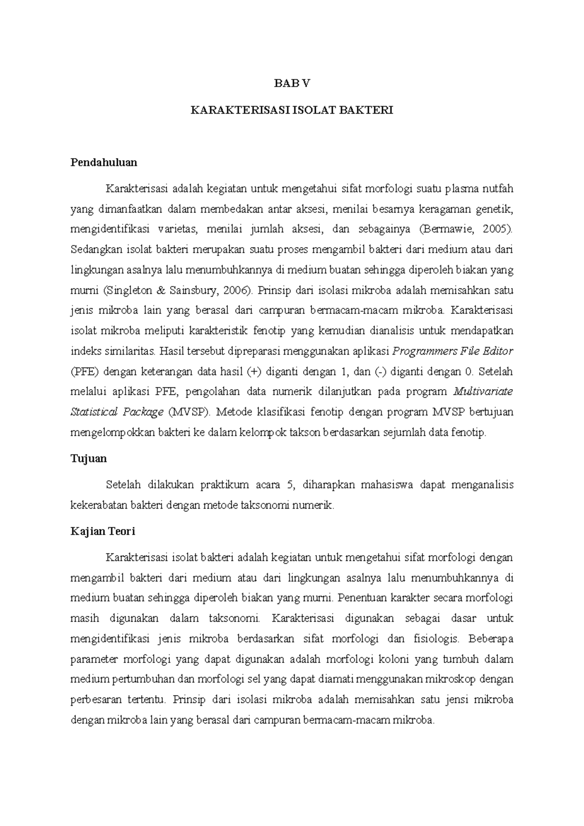 Karakterisasi Isolat Bakteri: Analisis Morfologi dan Kekerabatan - Studocu