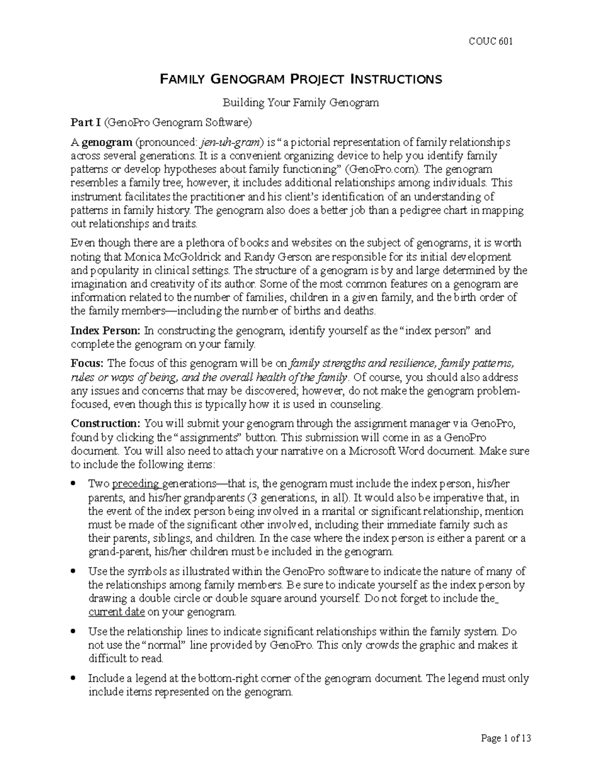 Family Genogram Project Guidelines for Creating Your Model - Studocu