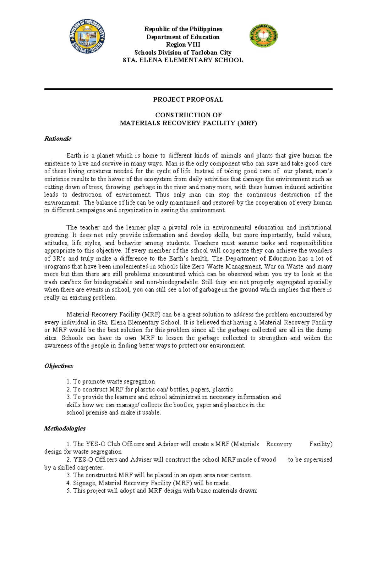 Construction Proposal for MRF - Ilide Project Report - Studocu