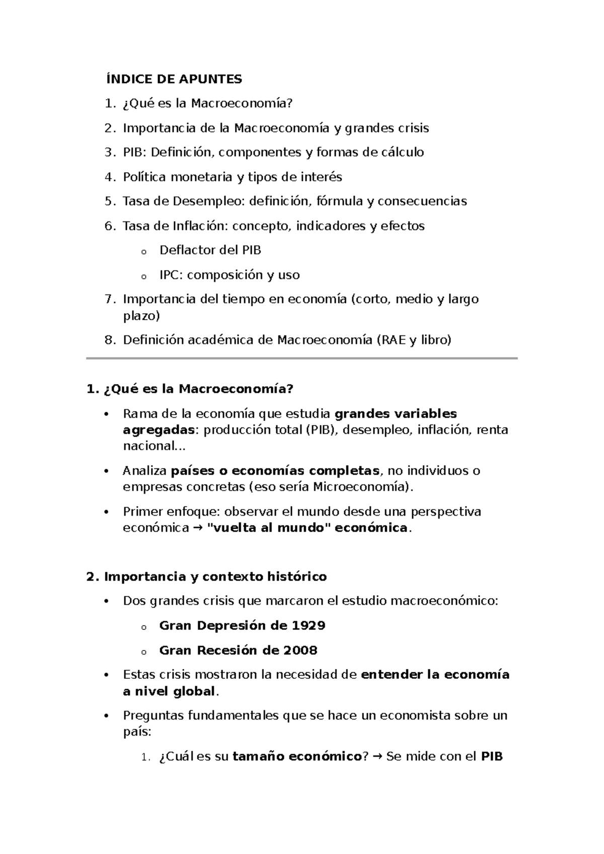 Apuntes de Macroeconomía: Conceptos y Análisis Esenciales - Studocu