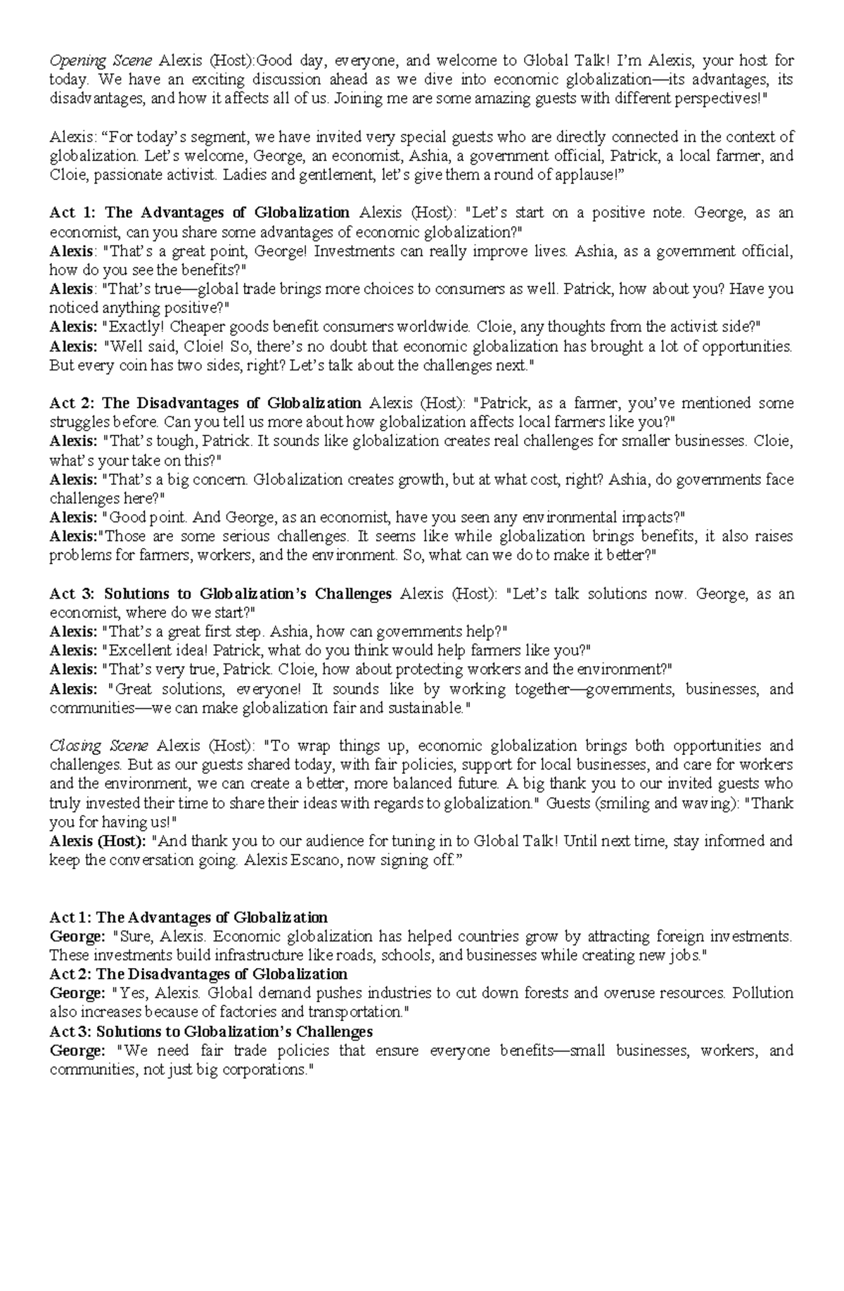 Economic Globalization: Advantages, Disadvantages & Solutions - Studocu