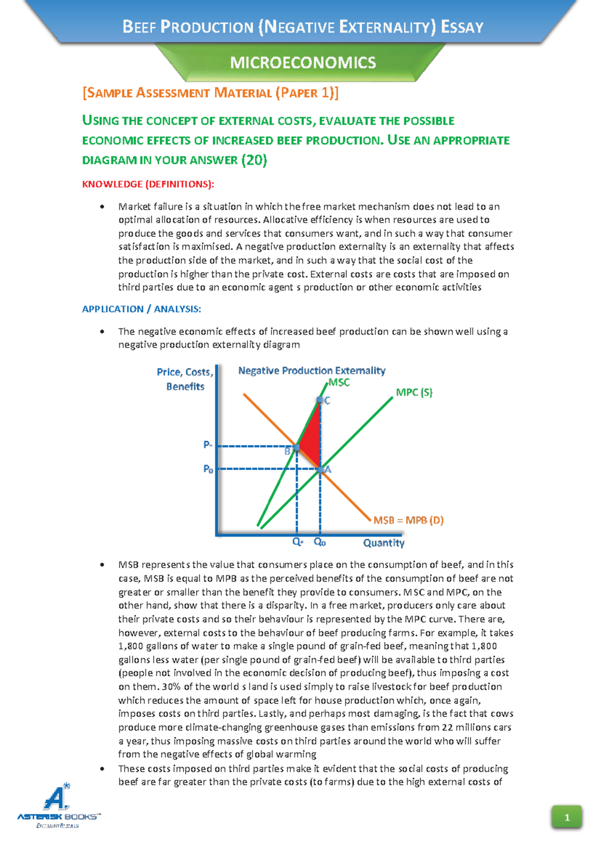 Beef Production (Negative Externality) Essay - Microeconomics ...