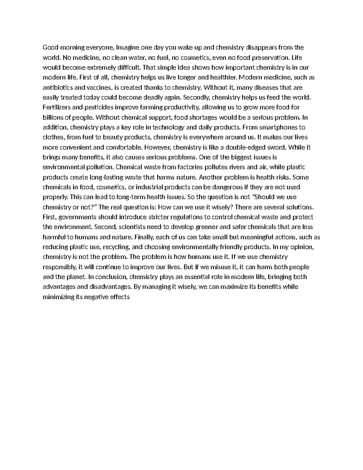The Importance of Chemistry in Modern Life: Benefits and Challenges ...