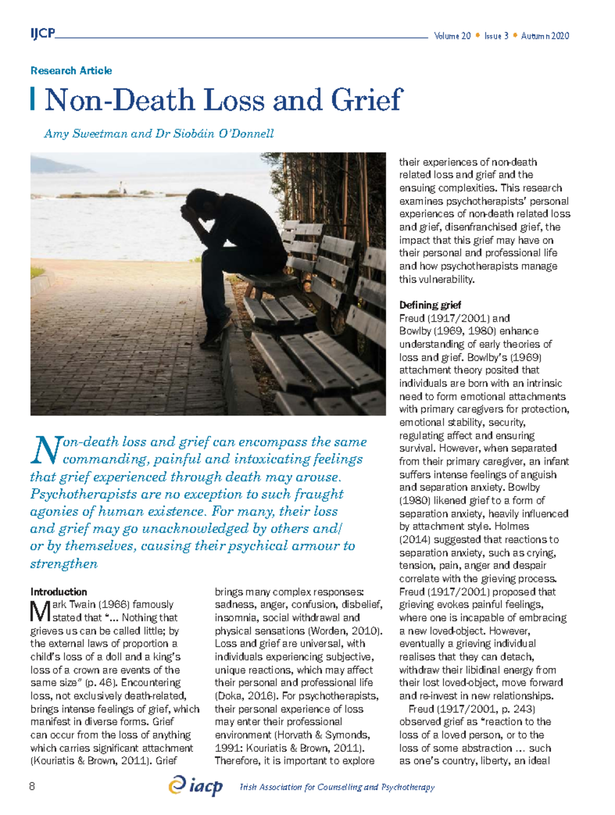 IJCP Volume 20 Issue 3: Exploring Non-Death Loss and Grief - Studocu