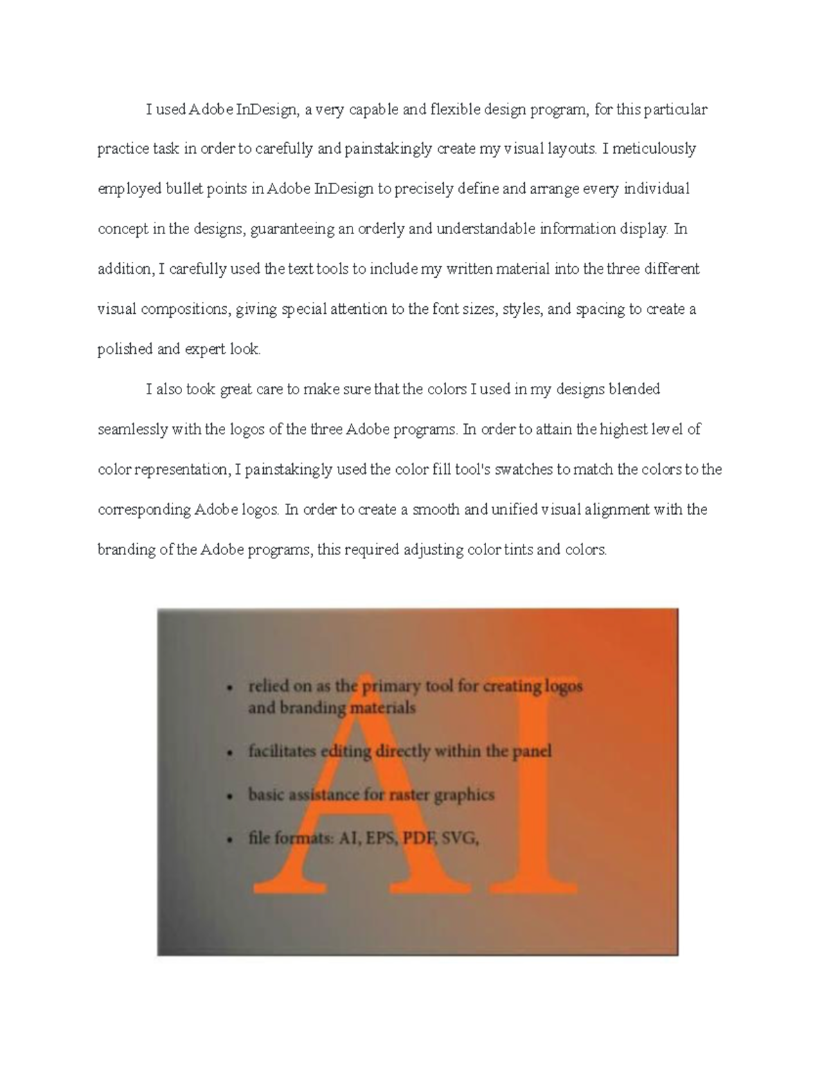 6-1 Practice Activity Communicating Visually - I used Adobe InDesign, a ...