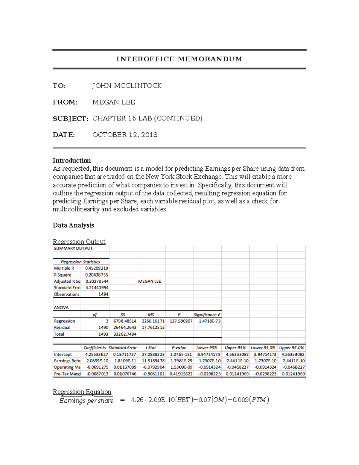 Example Outline 1 - Inference with Regression Models Lab - INTEROFFICE ...