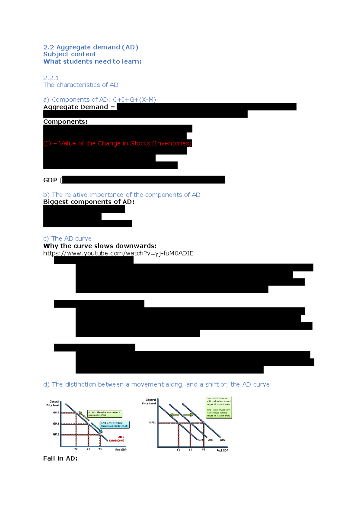 2.2 Edexcel Aggregate Demand Study Notes for Economics - Studocu