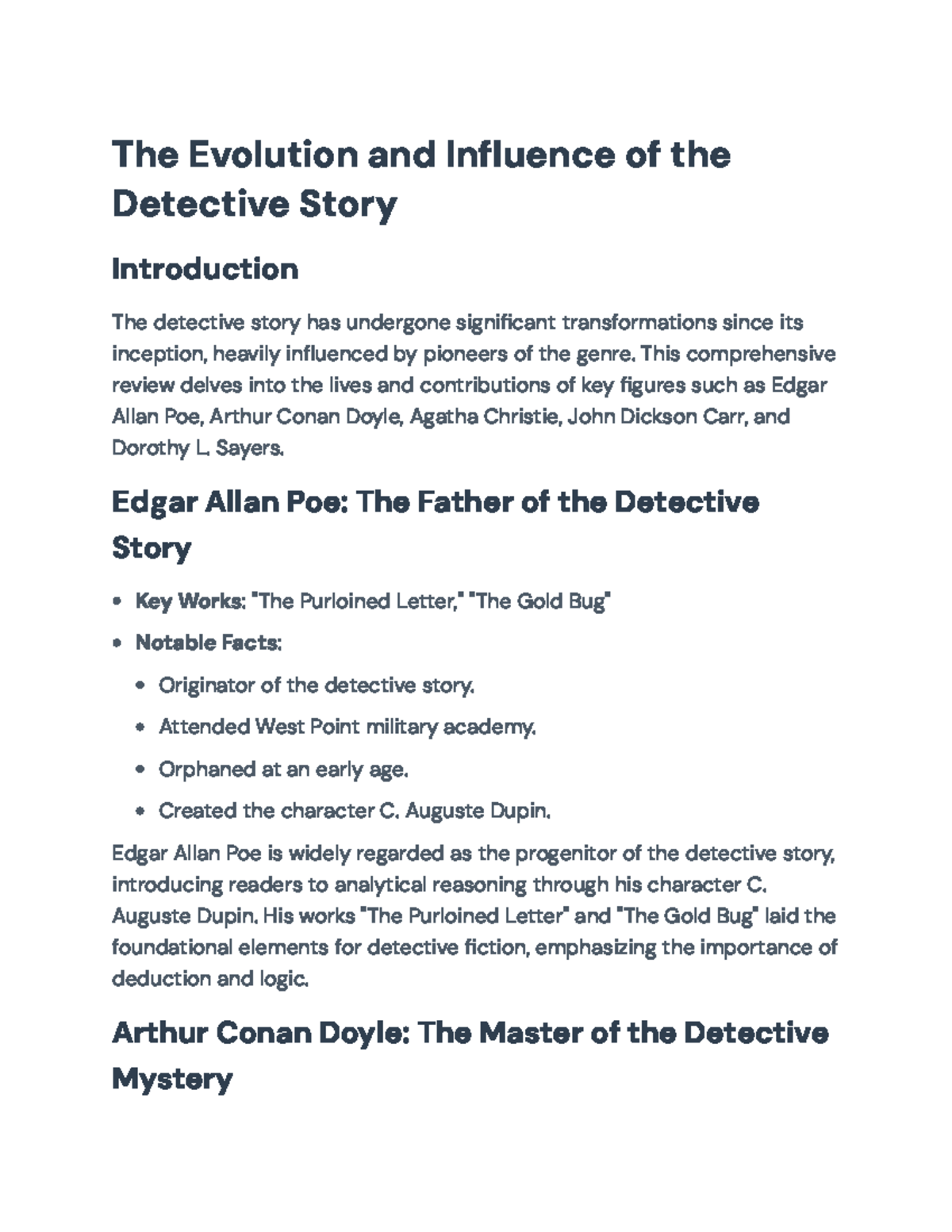 The Evolution of Detective Stories: Key Authors and Their Impact - The ...
