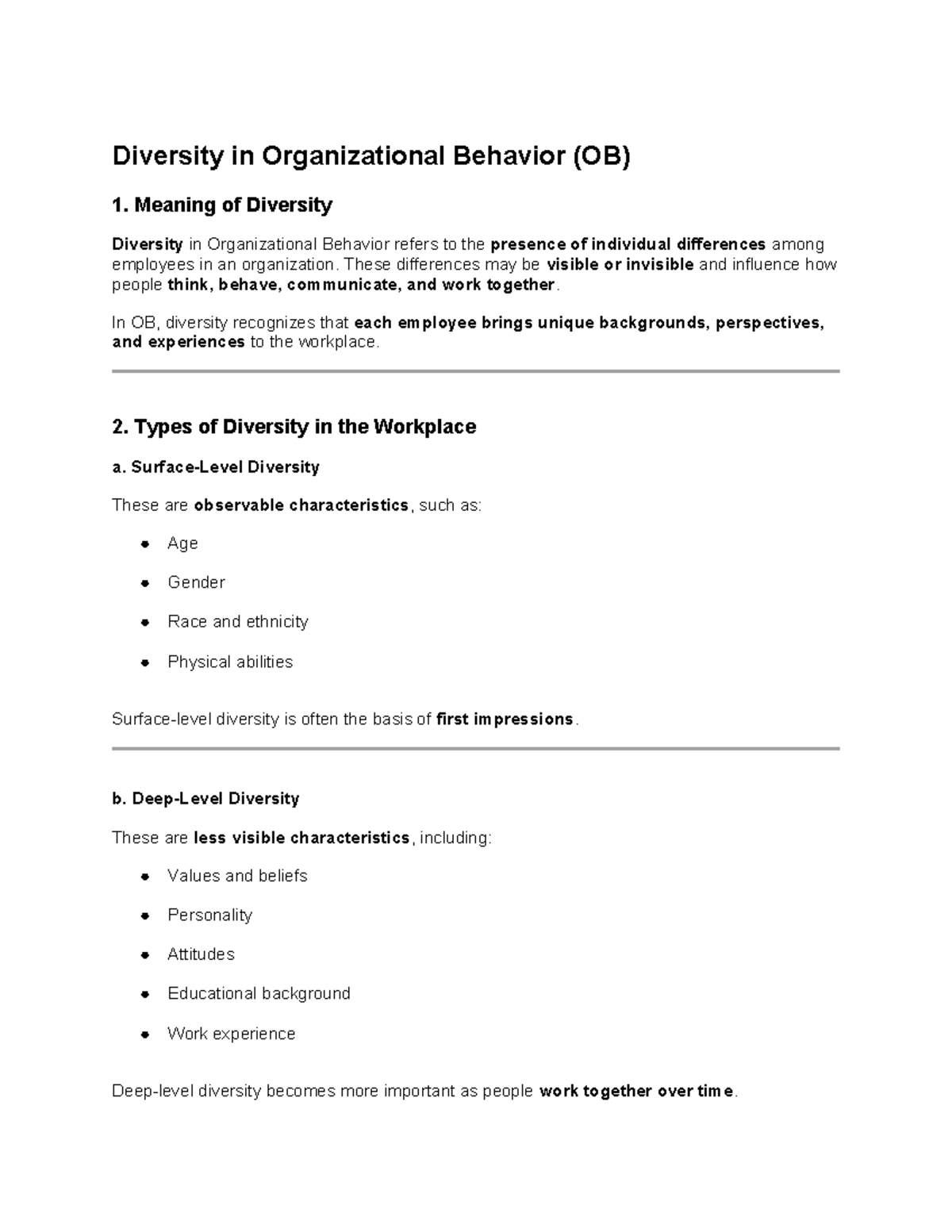 Diversity in Organizational Behavior (OB): Key Concepts & Benefits ...