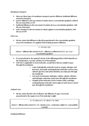 Biology 1 - Types of Diffusion Activity KEY - Membrane Structure and ...