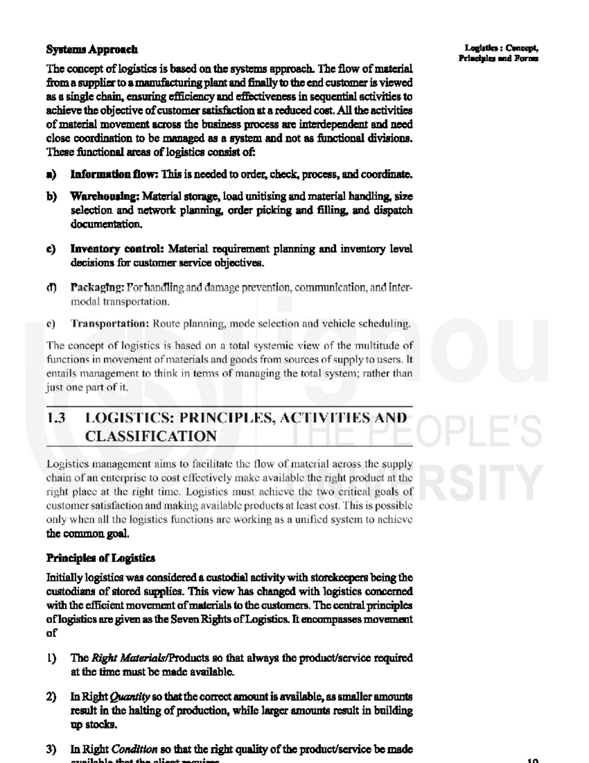 Principles of Logistics: A Systems Approach to Efficiency - Studocu