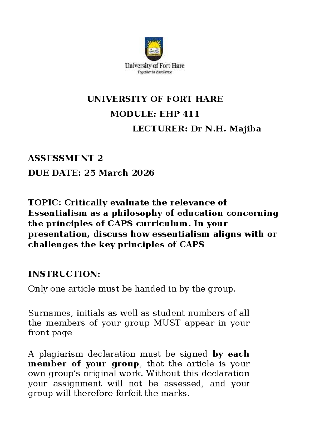 Assessment 2 Presentation: Evaluating Essentialism in CAPS - EHP 411 ...