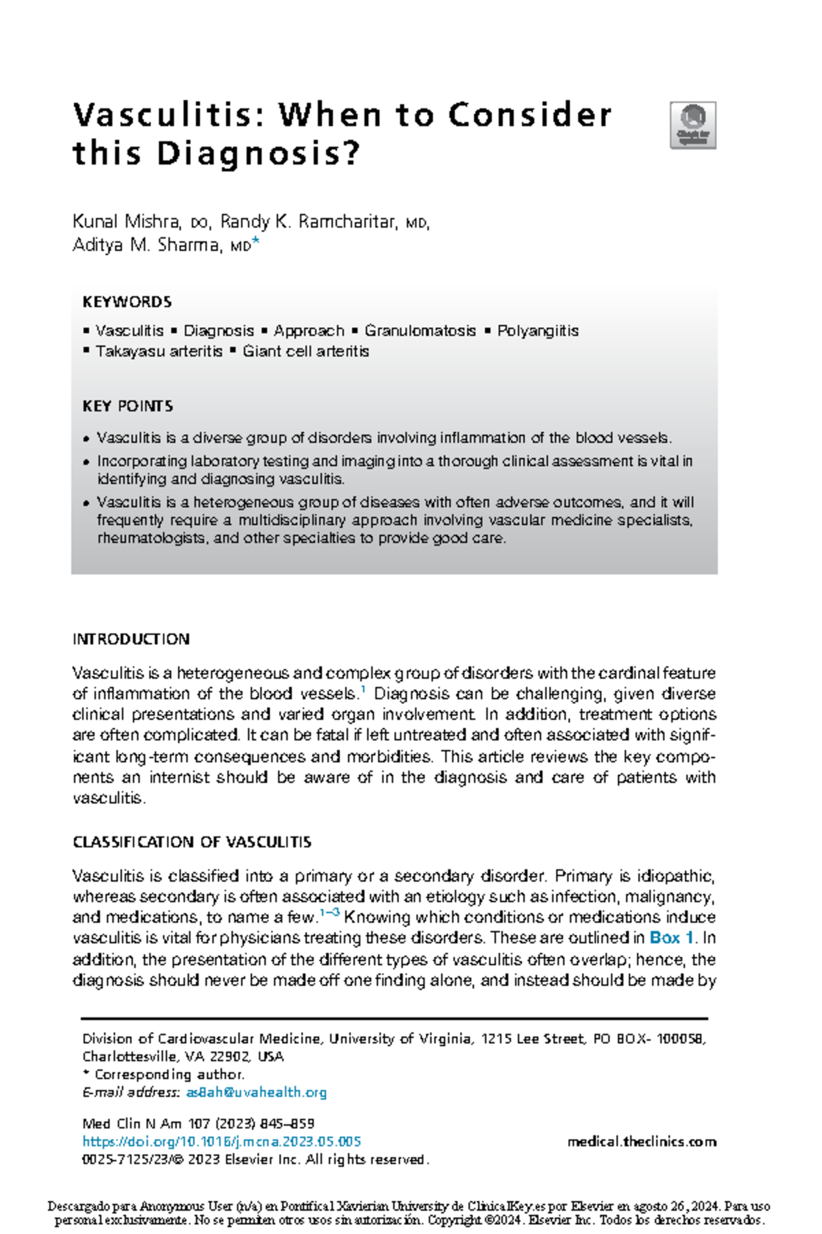 Vasculitis Diagnosis: Key Considerations and Approaches in Internal ...