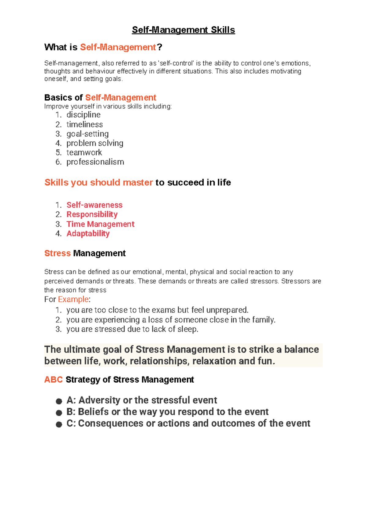 Self Management Skills: Mastering Emotional Intelligence & Time ...