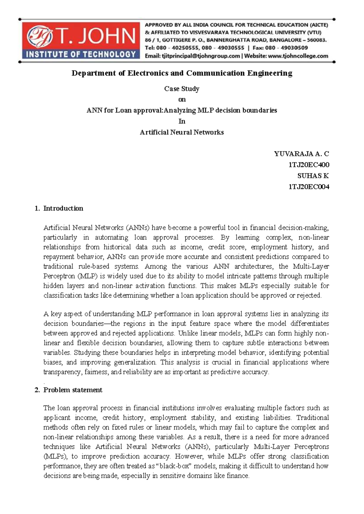 Case Study on ANN for Loan Approval: MLP Decision Boundaries Analysis ...