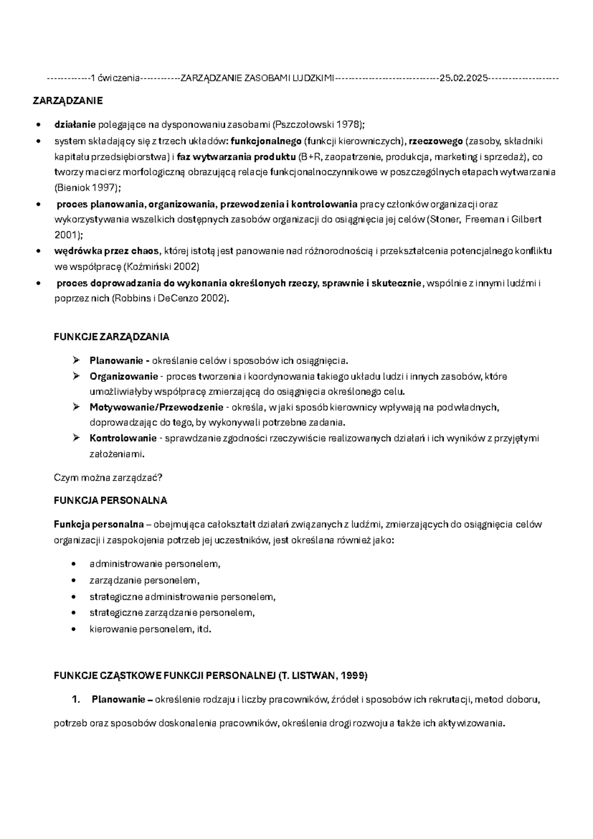ZARZĄDZANIE ZASOBAMI LUDZKIMI - Notatki z Prezentacji ZZL - Studocu