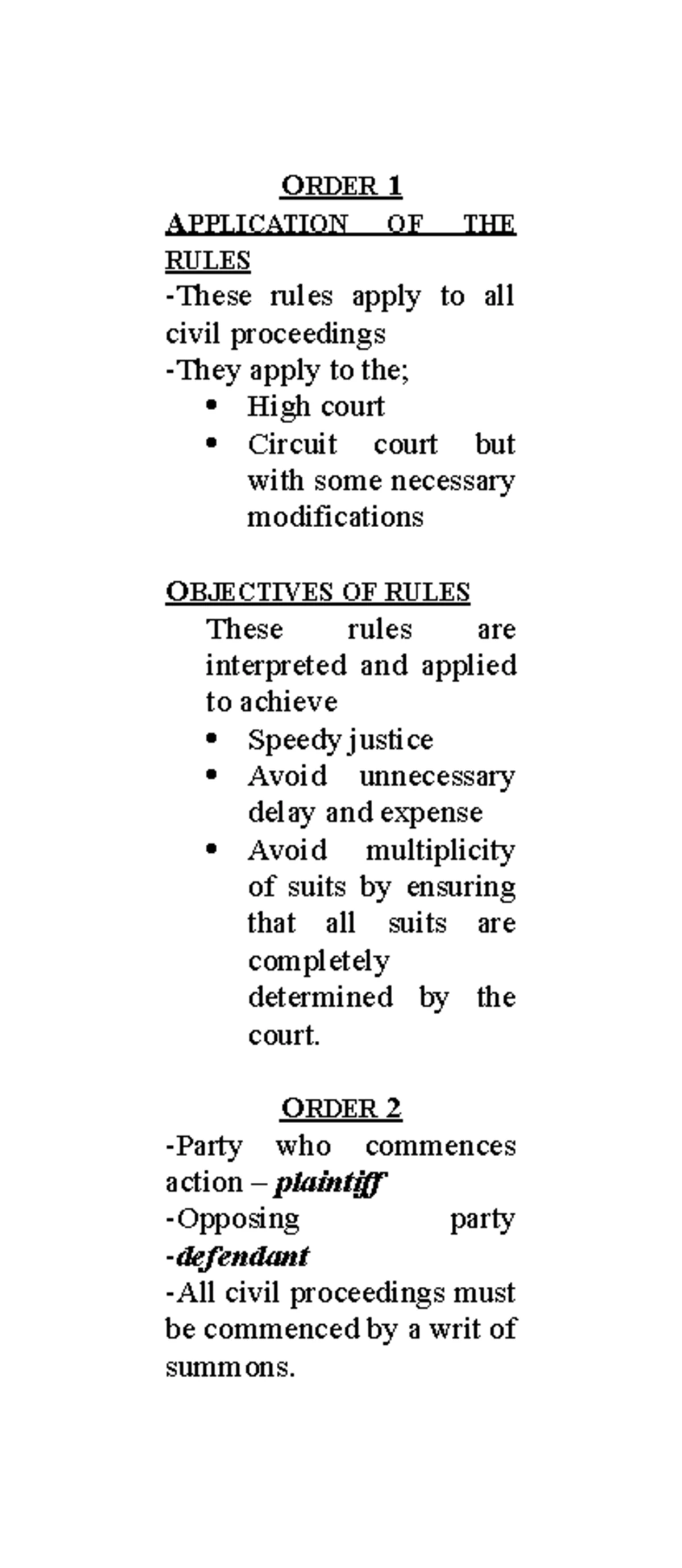 Commencing Civil Actions: Modes and Procedures Explained - Studocu
