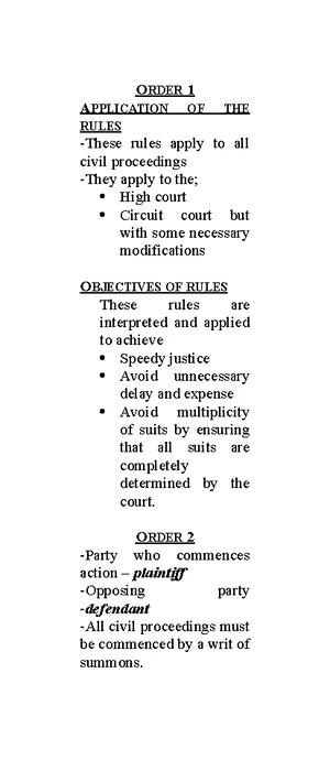Commencing Civil Actions: Modes and Procedures Explained - Studocu