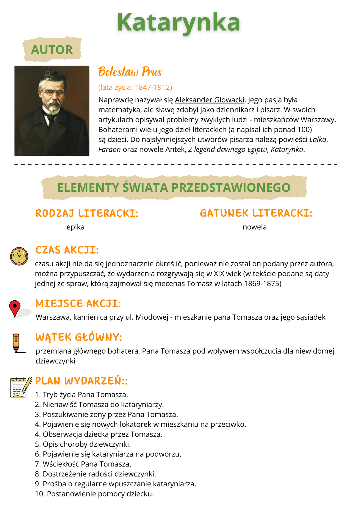 Katarynka - Analiza Noweli Bolesława Prusa (AUTOR) - Studocu