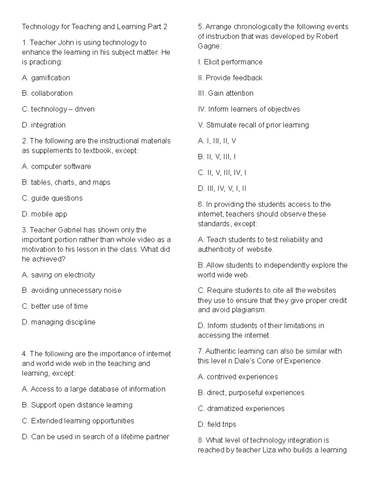 EDUC 102 - Finals Reviewer on Technology in Teaching and Learning - Studocu