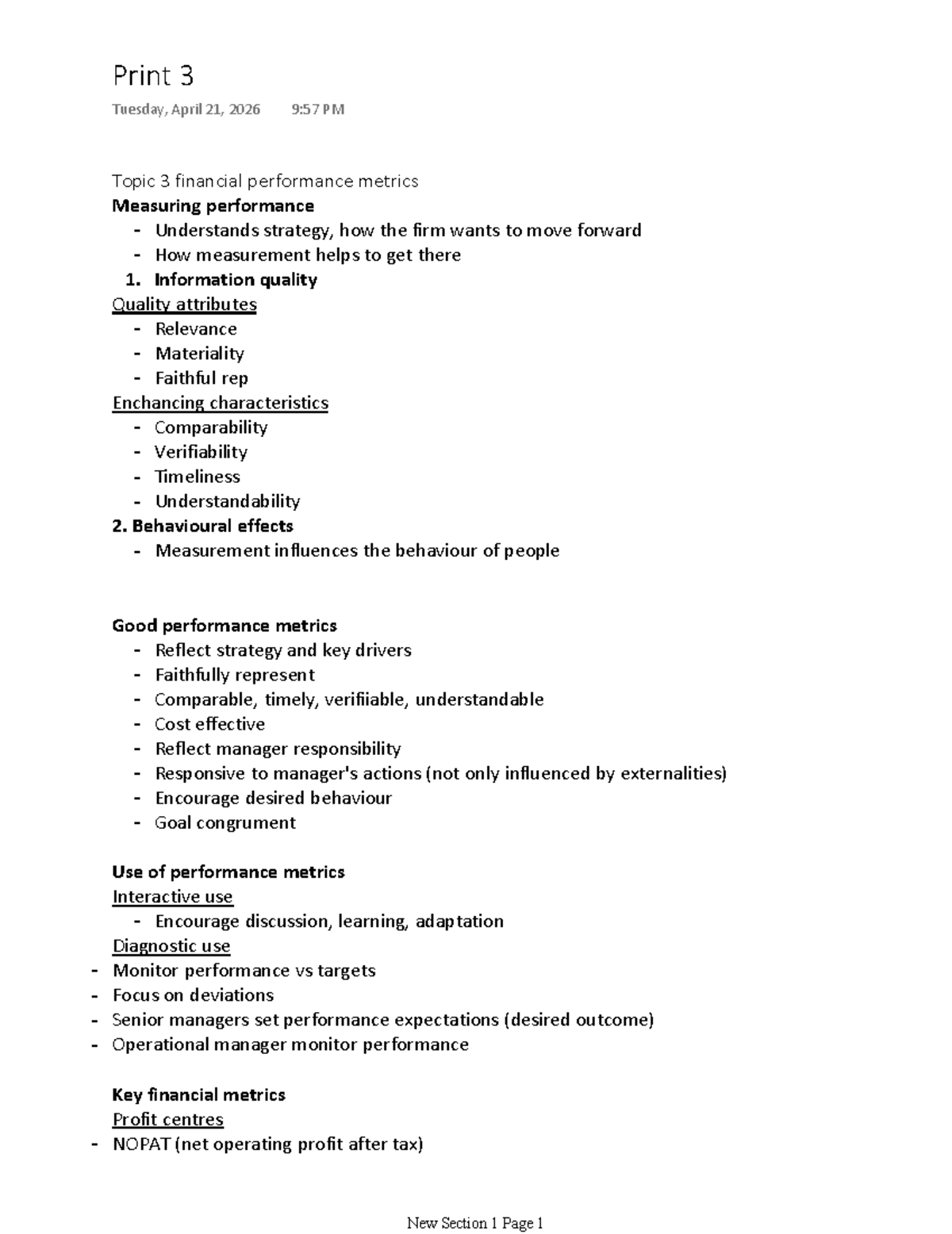 Topic 3: Financial Performance Metrics - Understanding Measurement and ...