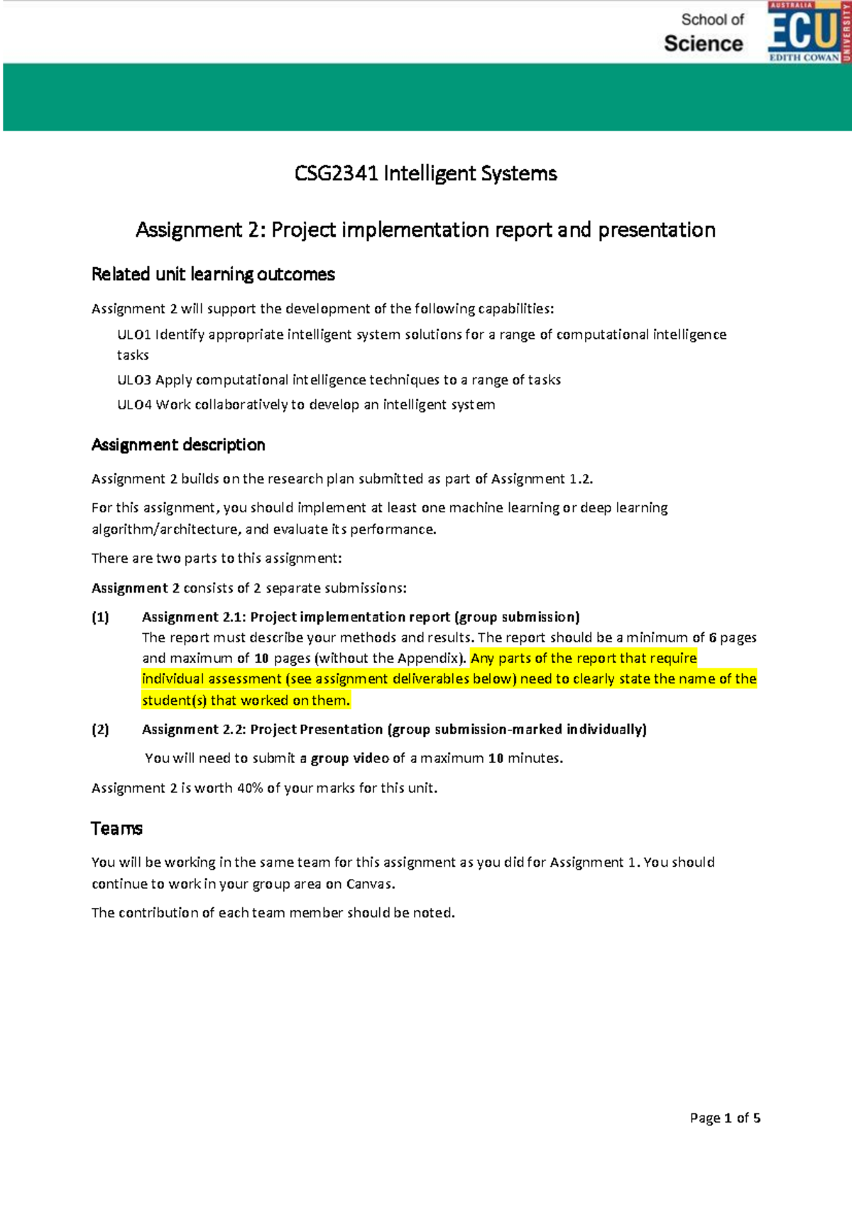Instructions - This is more structured practical assessment - CSG2341 ...