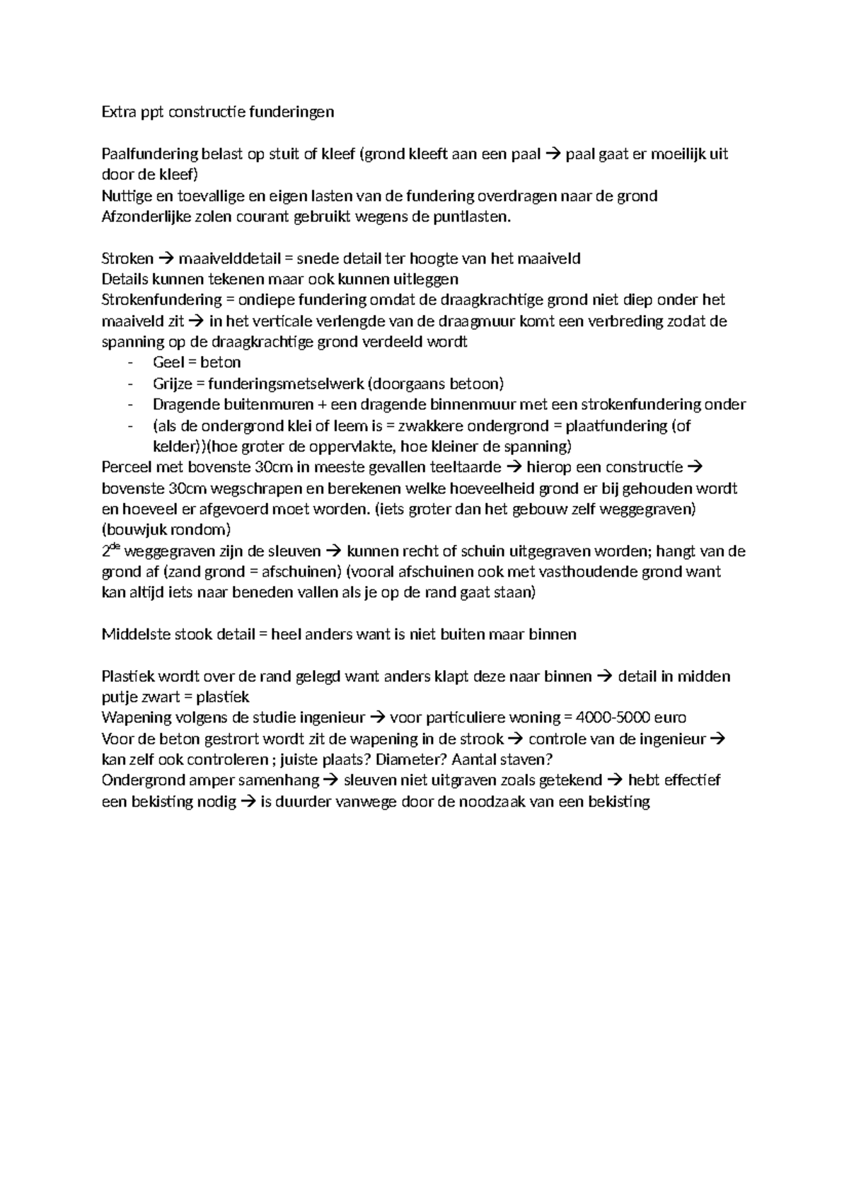 Extra PPT Constructie Funderingen: Paalfundering en Strokenfundering ...