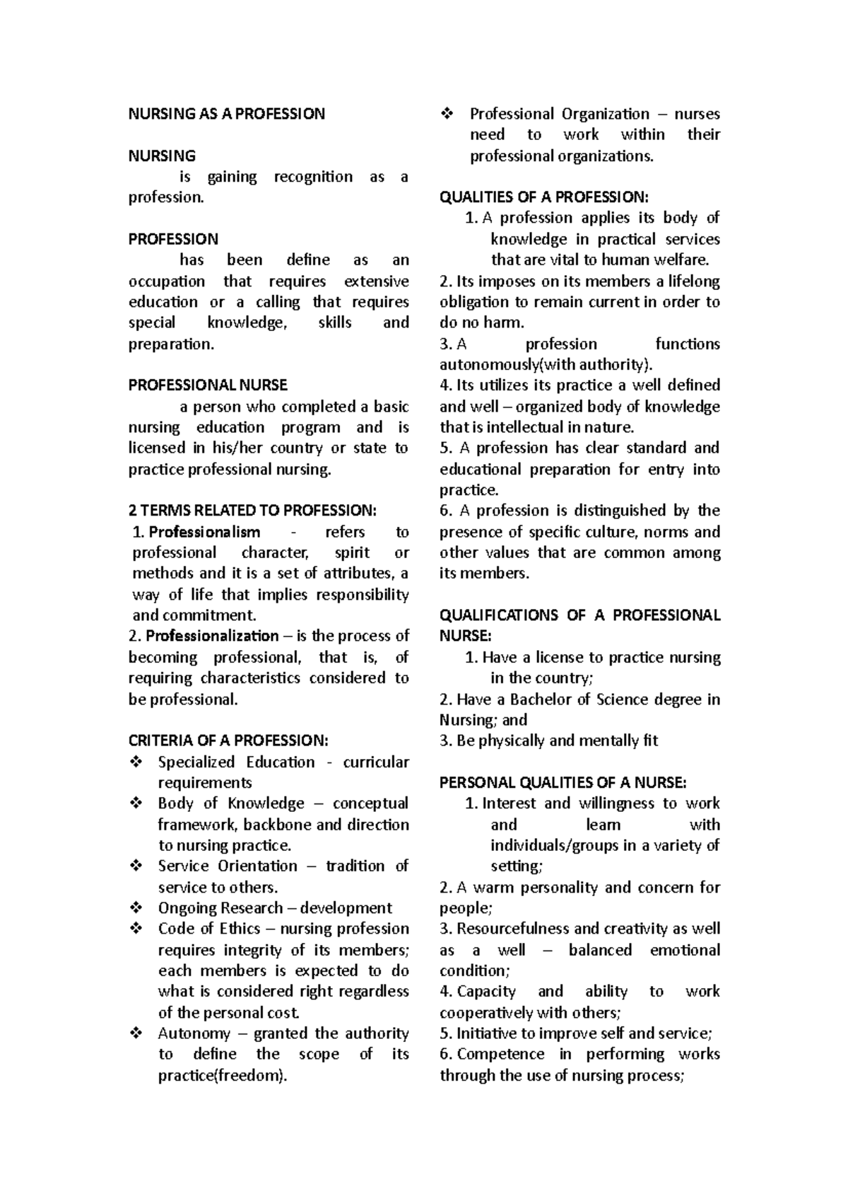 Nursing as a Profession - NURSING AS A PROFESSION NURSING is gaining ...